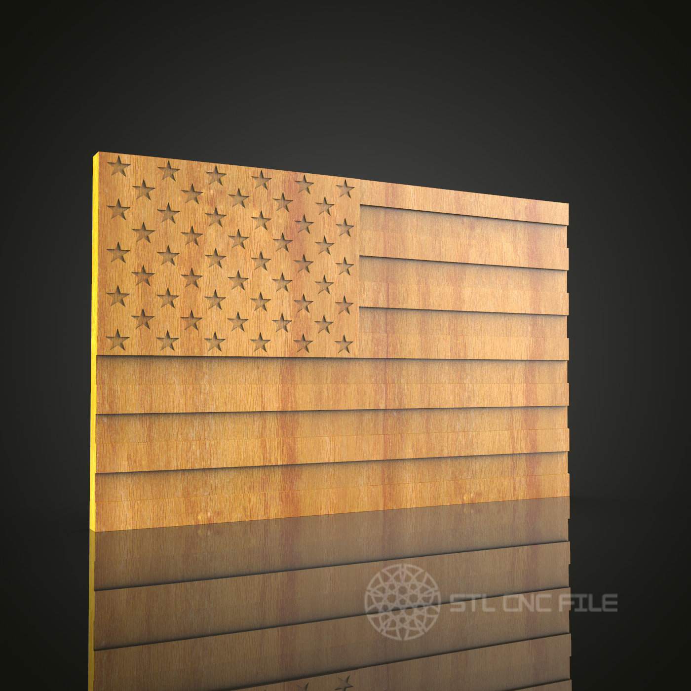 Classic American Flag STL Model for CNC Router Engraver, Wall Decor ...