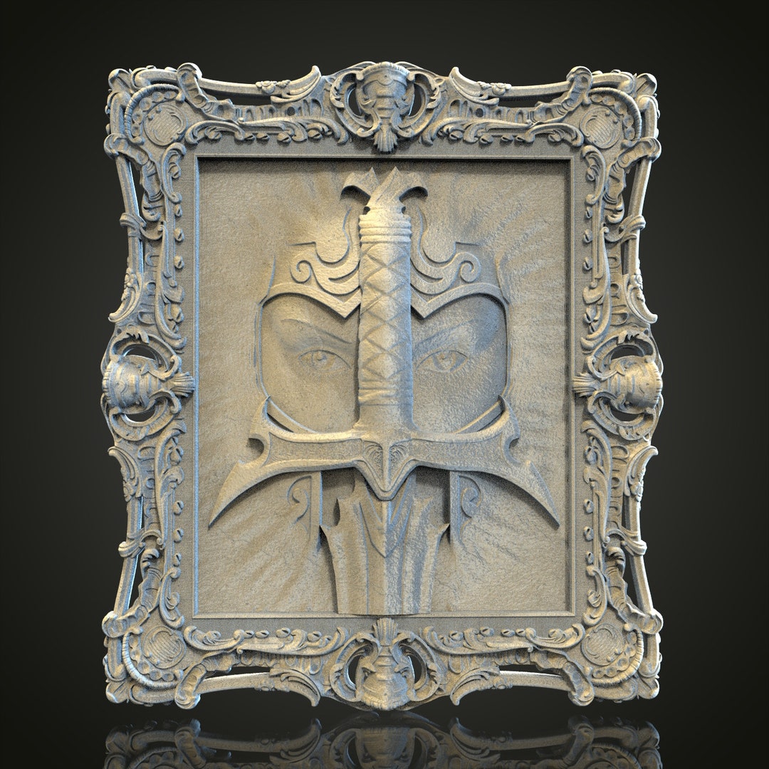 Knight's Helm Wall Art - STL Model for CNC Router, 3D Printer - Artcam ...