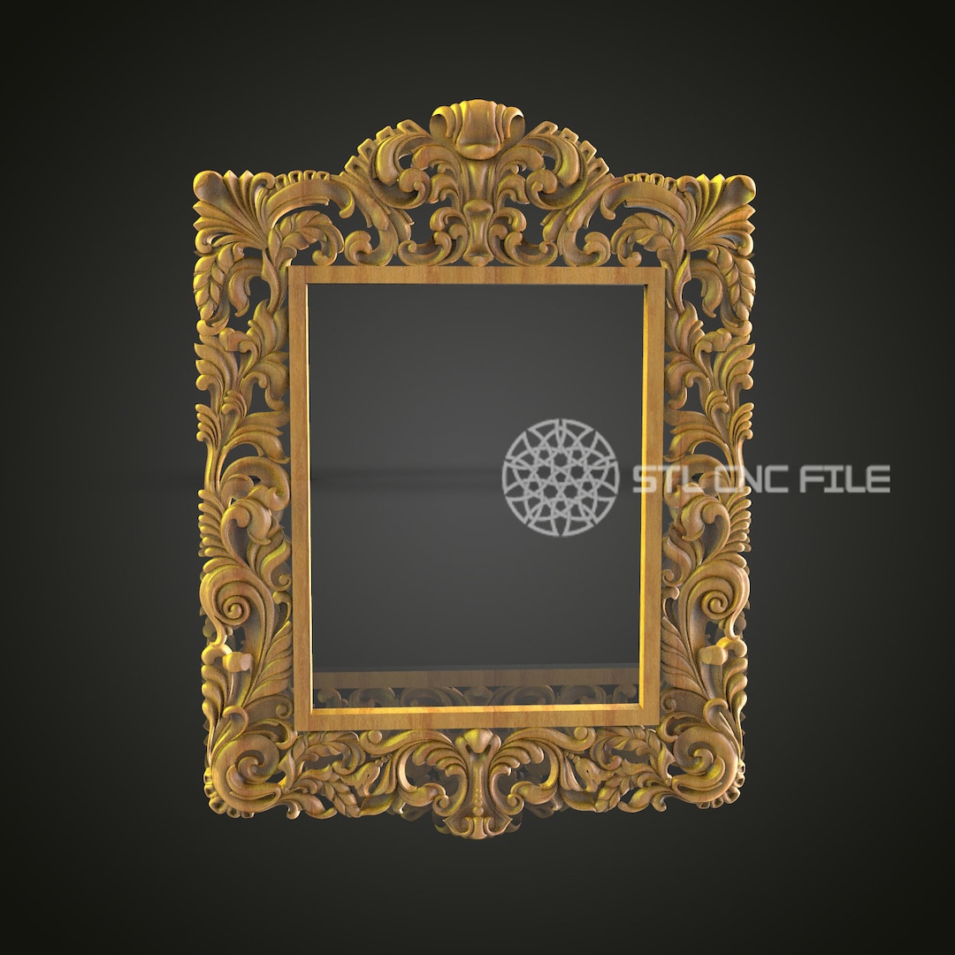 Golden Baroque Style Decorative Frame 3D Model for CNC - Artcam, Aspire ...