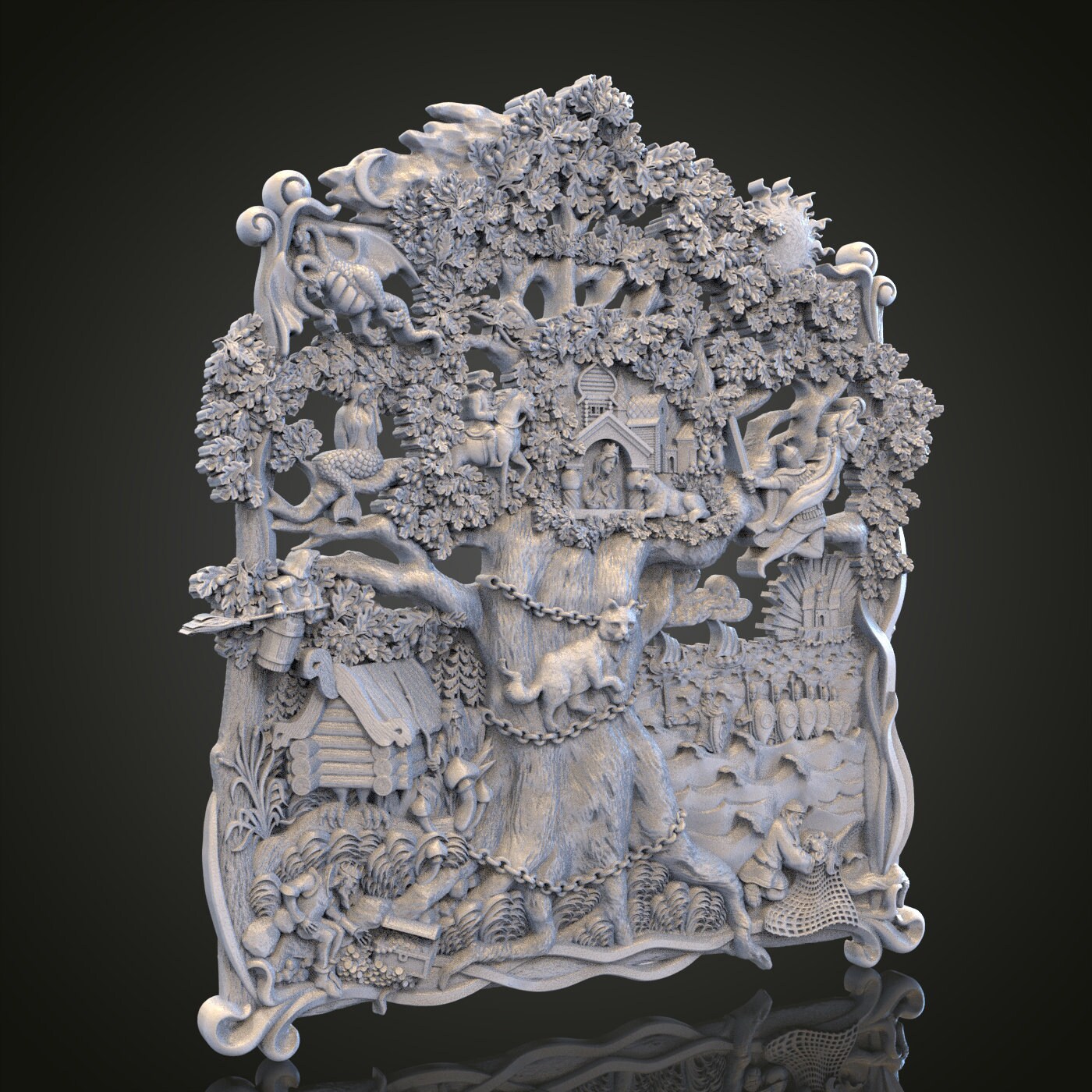 Fantasy Tree of Life Relief STL Model for CNC Router Engraver, Artcam ...