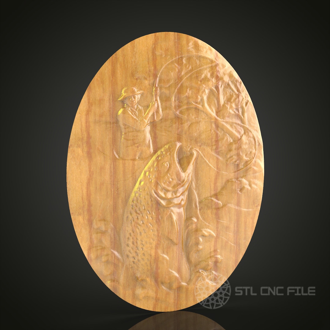Fisherman's Triumph – CNC Router STL Model for Wood Carving - Etsy