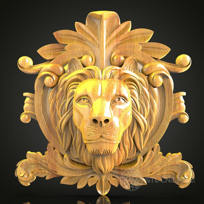 Regal Lion Crest STL File, CNC Woodworking Engraving, Artcam & Aspire ...