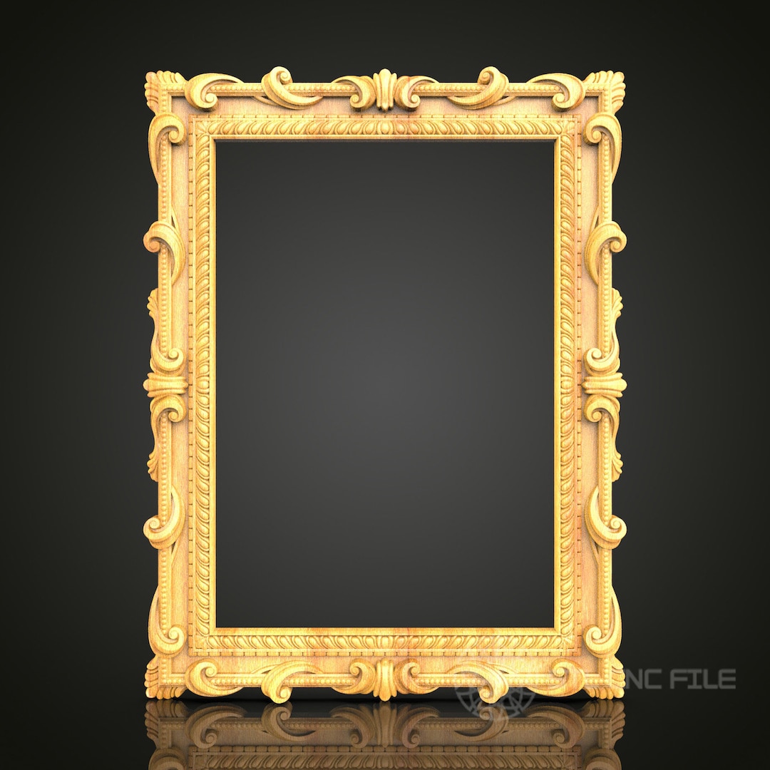 Regal Baroque Wood Frame STL Model for CNC Routers - Perfect for Artcam ...