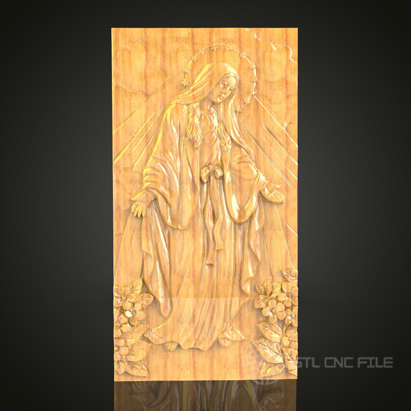 Virgin Mary 3D STL Model: CNC Router File for Wood Carving - Etsy