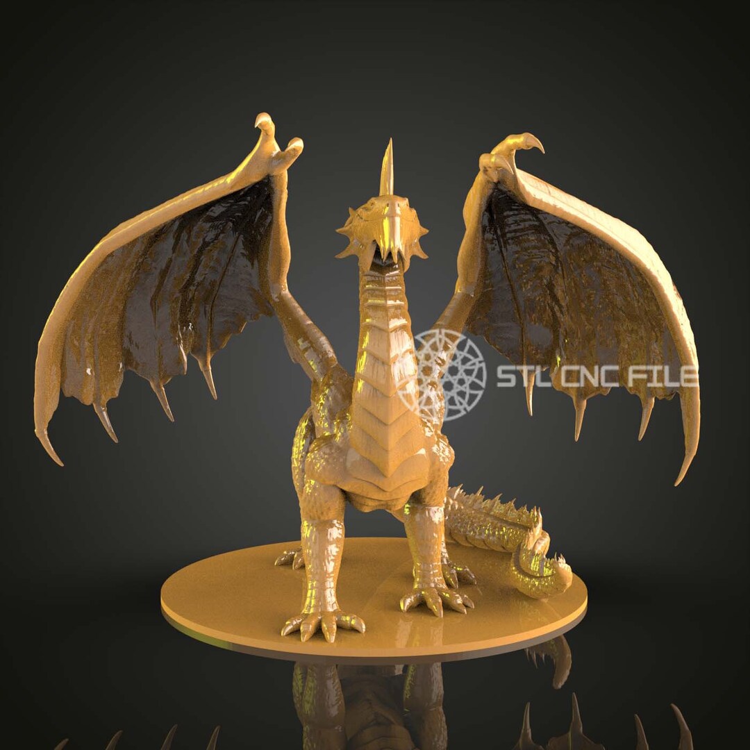 Impressive Dragon STL Model - CNC Router File, Artcam Aspire, Wall ...