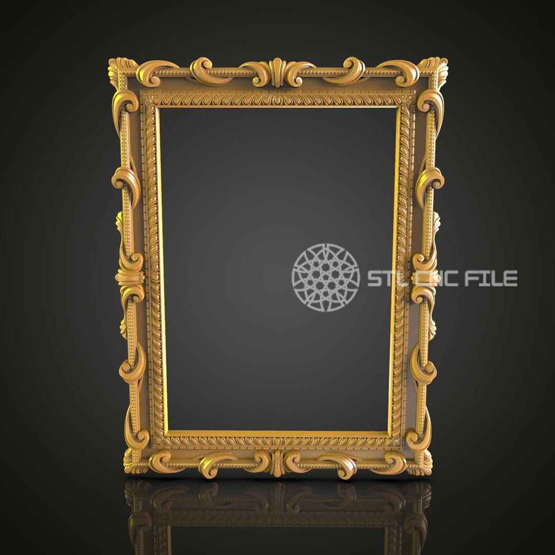 Baroque Style CNC Frame STL File for Artcam, Aspire, Luxurious Wood Art ...