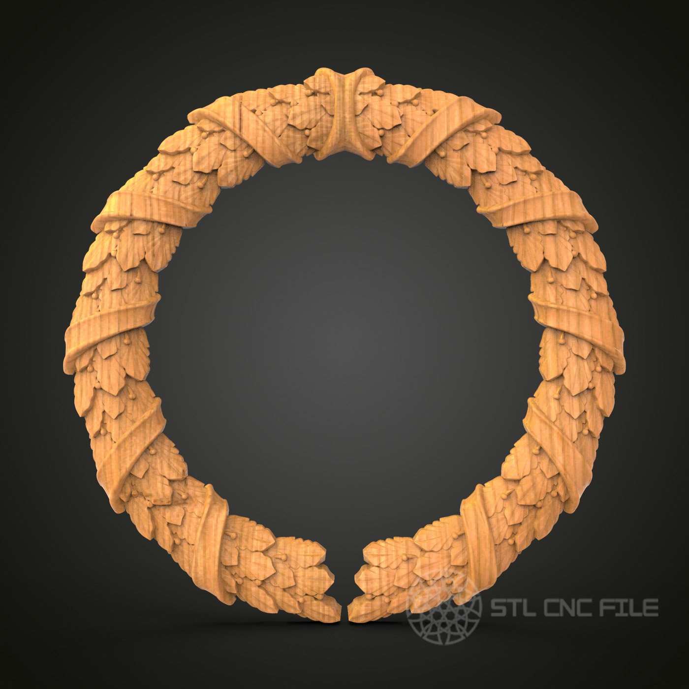 Autumn Leaf Wreath CNC Carving STL File - Seasonal Decor Design ...