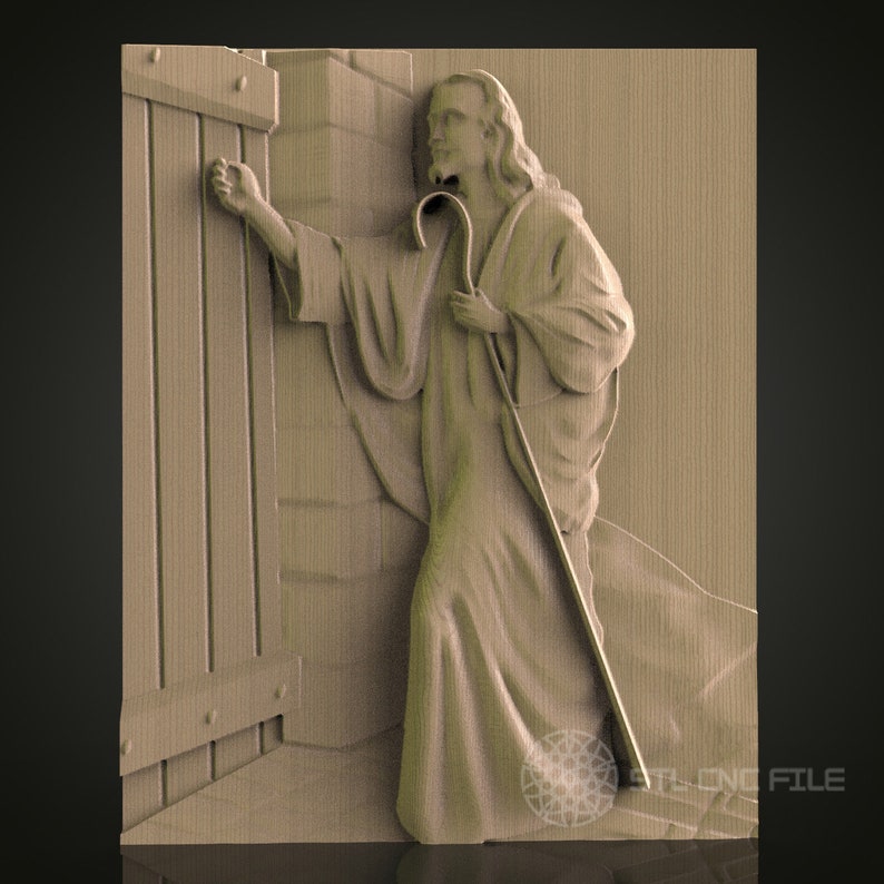 3D STL Model of Jesus Knocking CNC Router and 3D Printer Wall Art Decor ...