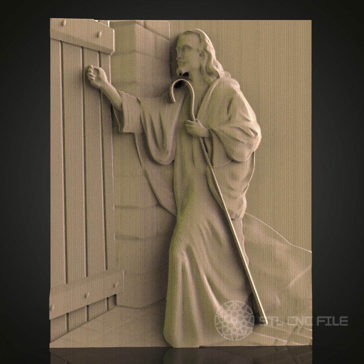 Jesus Knocking 3D STL Model: CNC Router, 3D Printer Wall Art (PDF Link ...