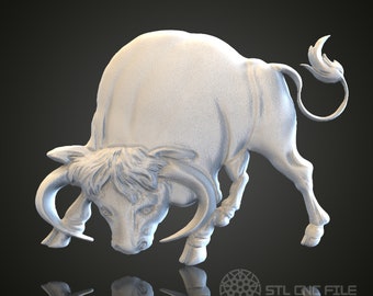 Bull, 3D STL Model, CNC Router Engraver, Artcam, Aspire, CNC Files ...