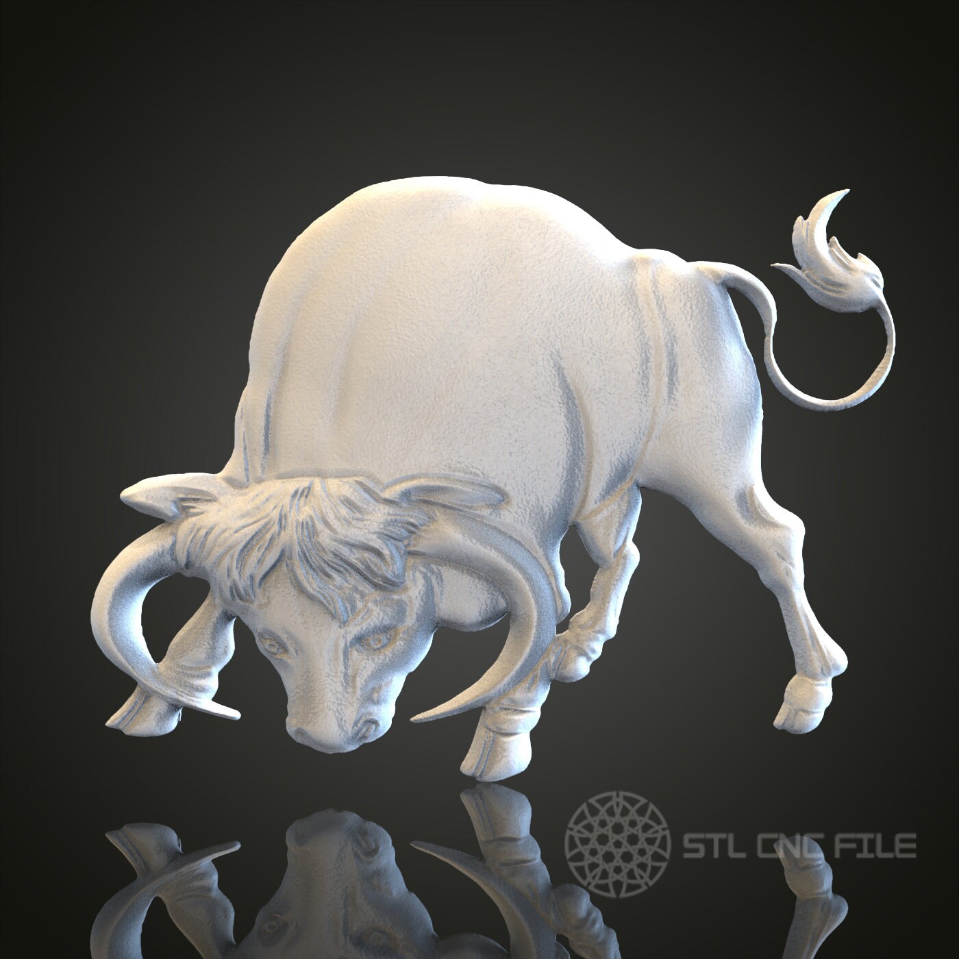 Powerful Bull Sculpture STL Model for CNC Router Engraver, Artcam ...