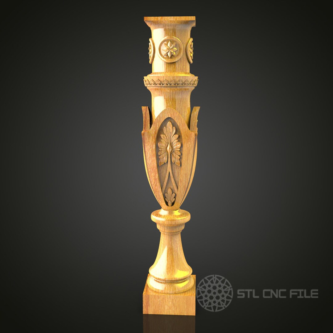 Decorative Column STL Model for CNC Router - Floral and Ornamental ...