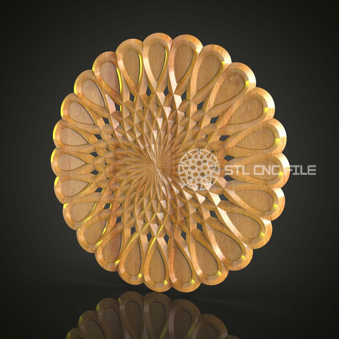 Dahlia Inspired Wood Art STL File for CNC, Floral Wall Decor Engraving ...