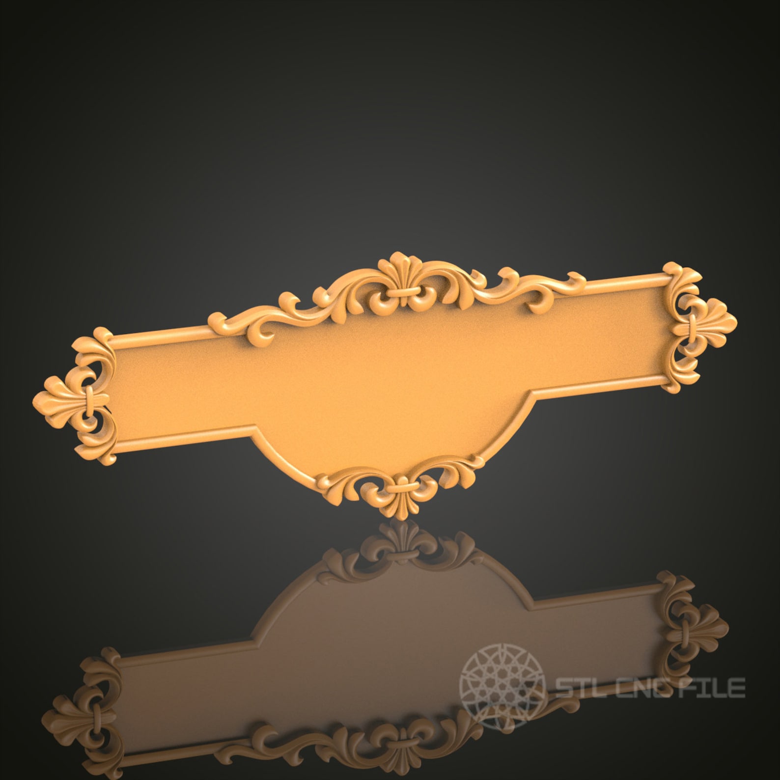 Ornate Name Plate STL Model for CNC Router and 3D Printing Artcam ...