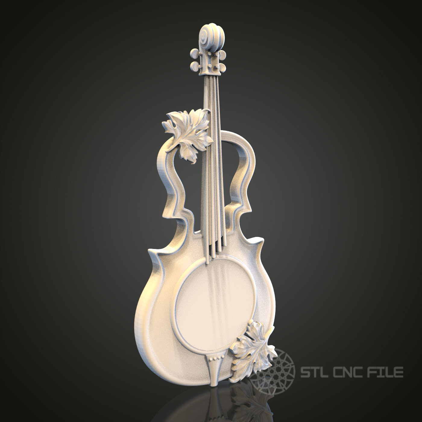 Elegant Violin STL Model for CNC Router Engraver, Artcam, Aspire, Wood ...