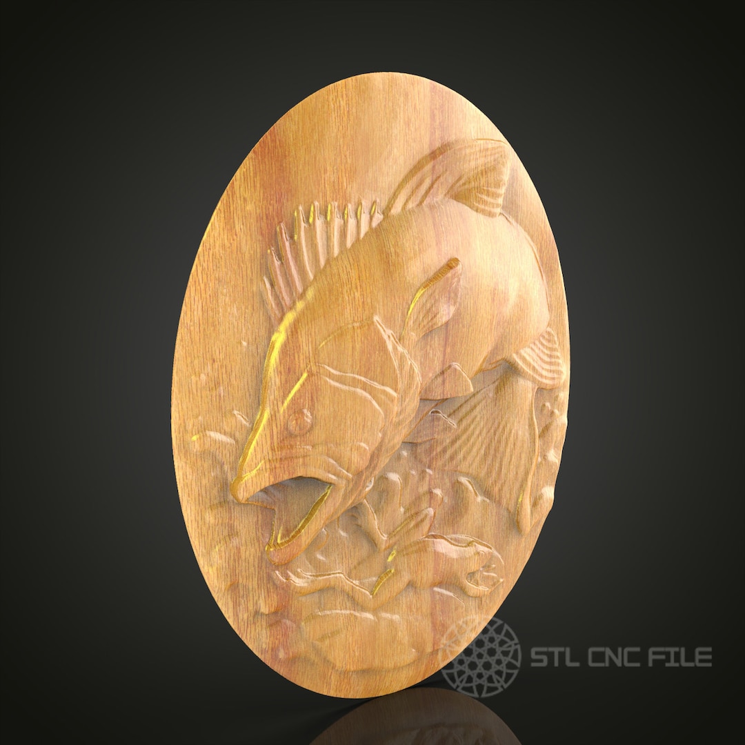 Dynamic Bass Fish CNC Carving STL File for Woodworking - Etsy