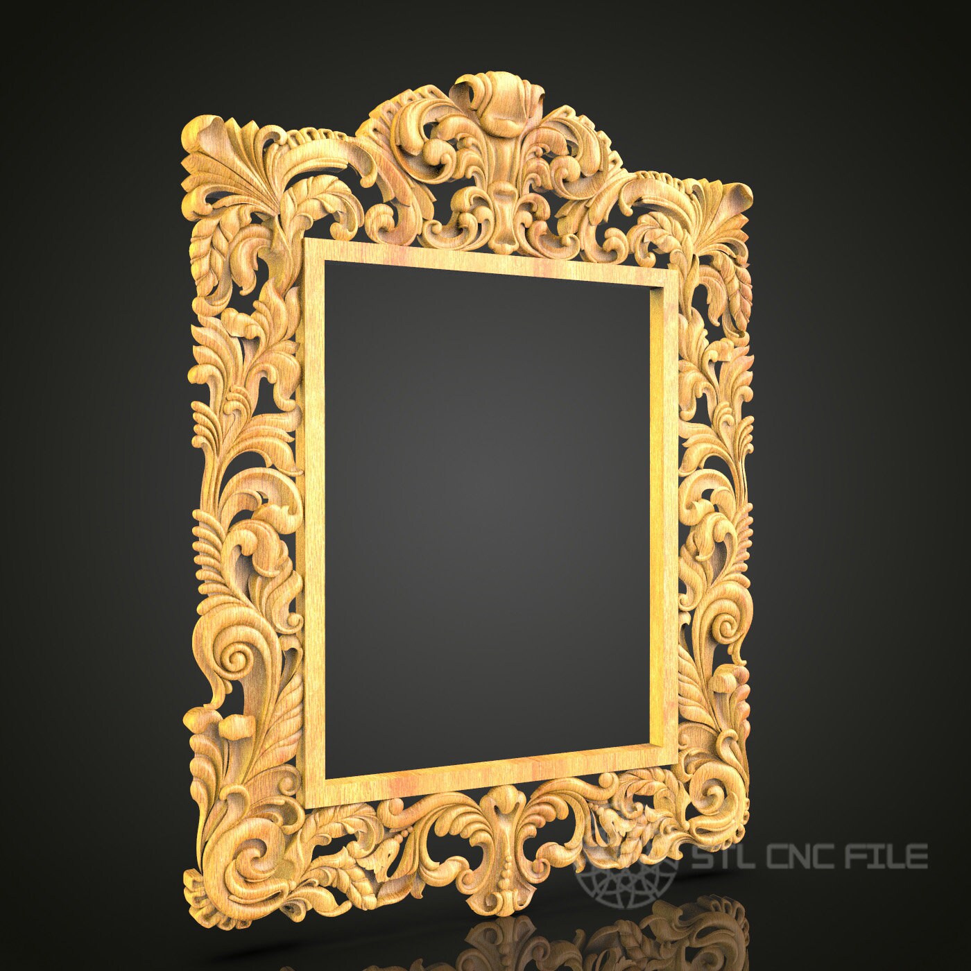 Luxurious Rococo Mirror Frame STL Model for CNC - Artcam, Aspire, CNC ...