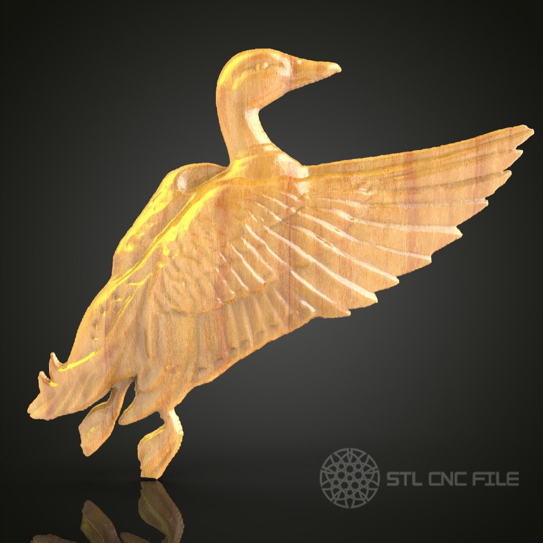 Elegant Flying Goose STL Model for CNC Router - Dynamic Wood or Metal ...
