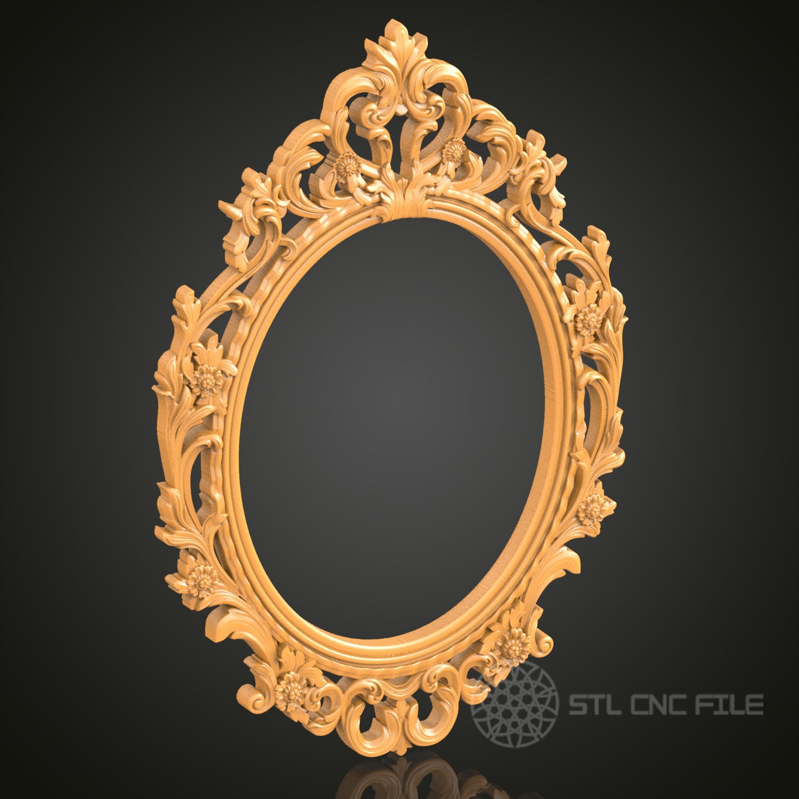 Intricate Oval Frame STL Model: CNC Router Engraver, Wood Art - Etsy