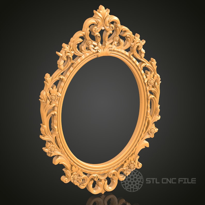 Intricate Oval Frame STL Model: CNC Router Engraver, Wood Art - Etsy