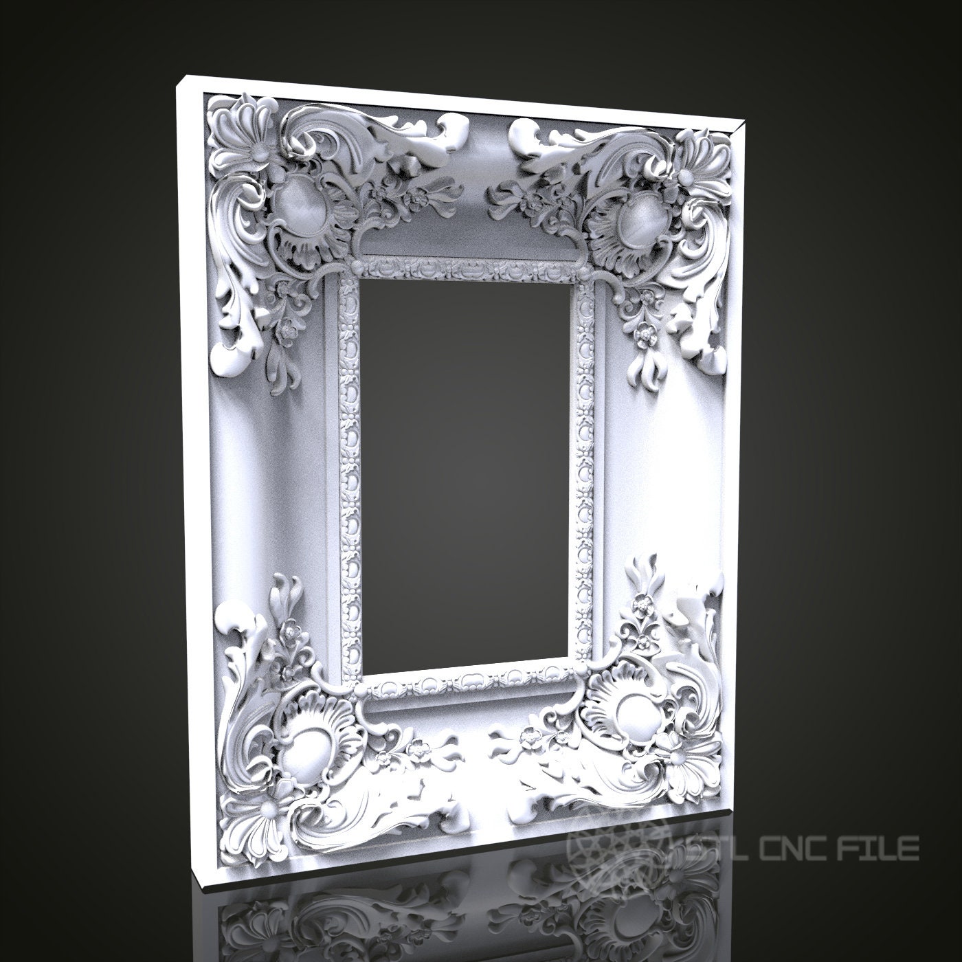 Ornate Baroque Wood Frame: 3D CNC Engraved STL Model - Etsy