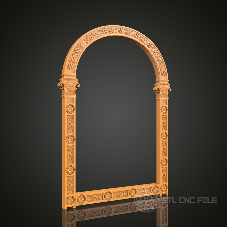 Arched Ornate Decorative Frame STL Model for CNC Router Engraver, 3D ...