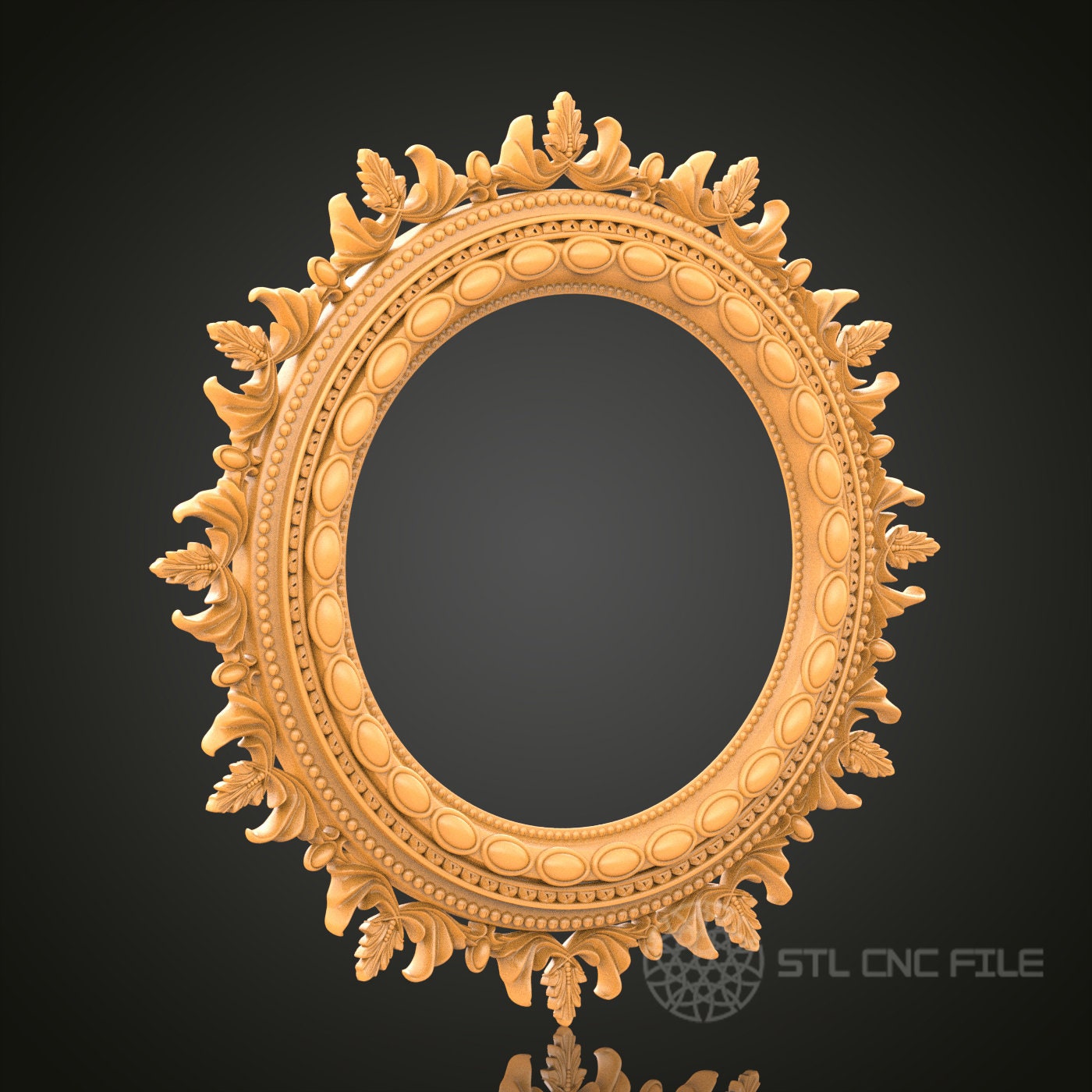 Victorian Style Oval Frame STL Model for CNC Router Engraver and 3D ...