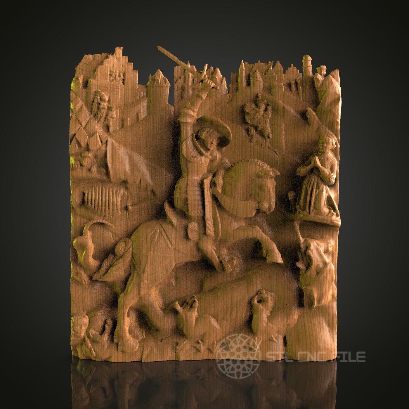 Medieval Knight Relief - STL Model for CNC Router Engraver - Artcam ...