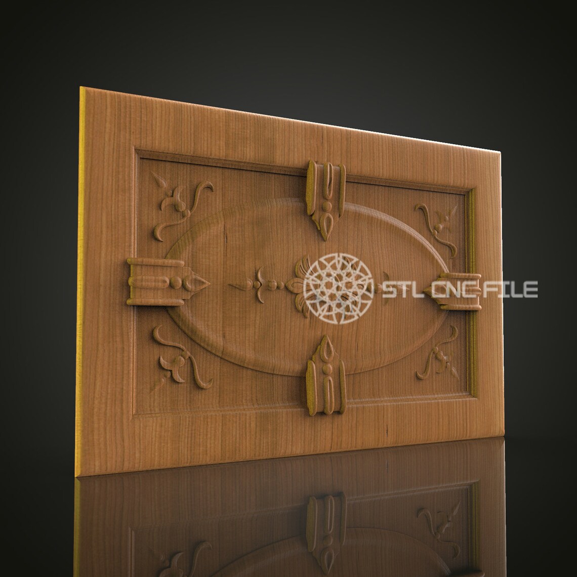 Elegant 3D Carved Rectangular Panel STL File for CNC and 3D Printing ...