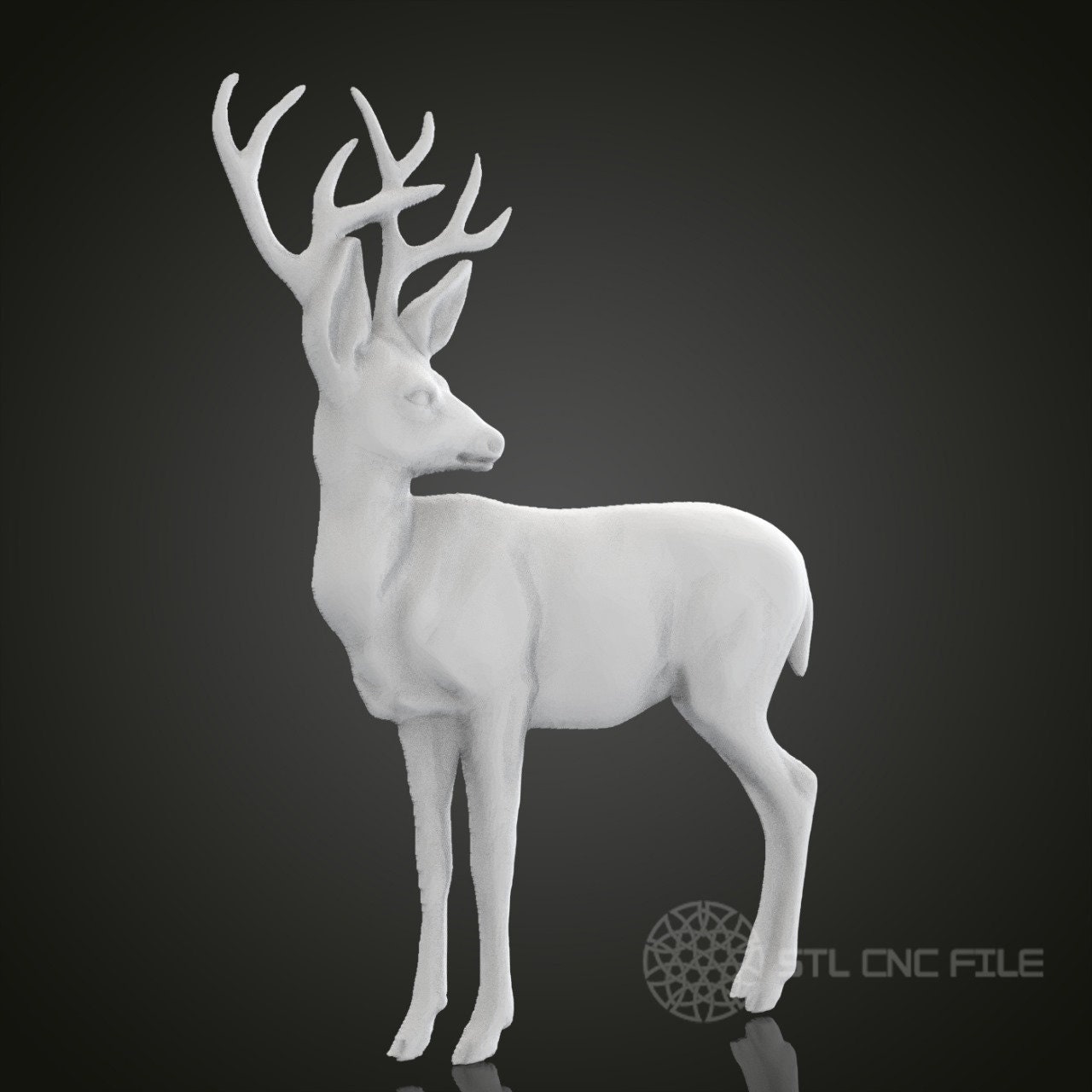Elegant Deer STL Model for CNC Router, Artcam, Aspire, Graceful ...