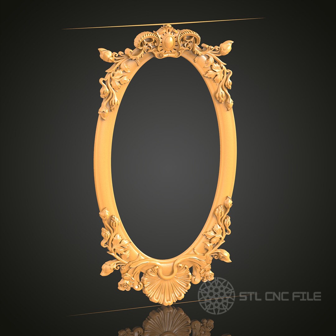 Ornate Oval Frame STL Model for CNC Router Engraver, Artcam, Aspire, 3D ...