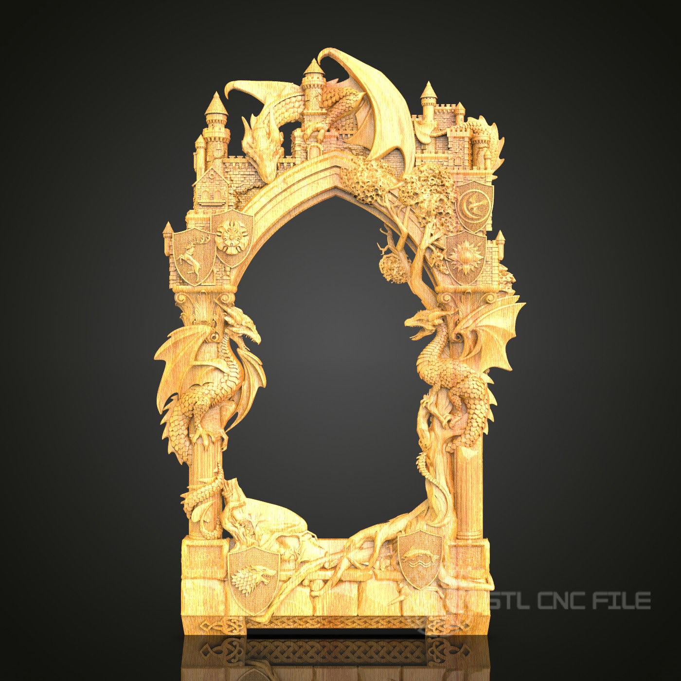 Fantasy Dragon Archway Frame STL Model - CNC Router Files for Artcam ...