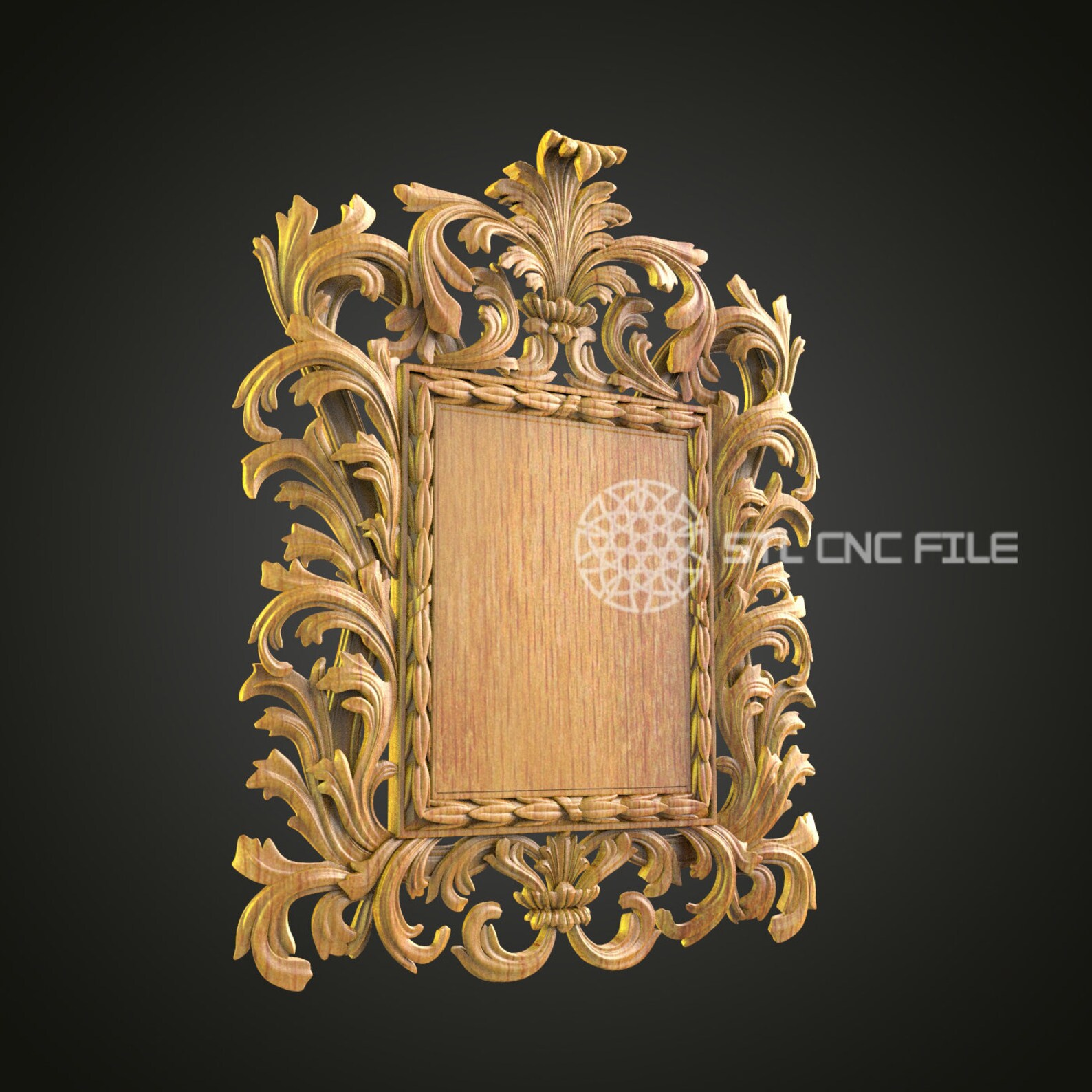 Baroque Style CNC Engraved Frame - Luxurious Wood Carving, Ornamental ...