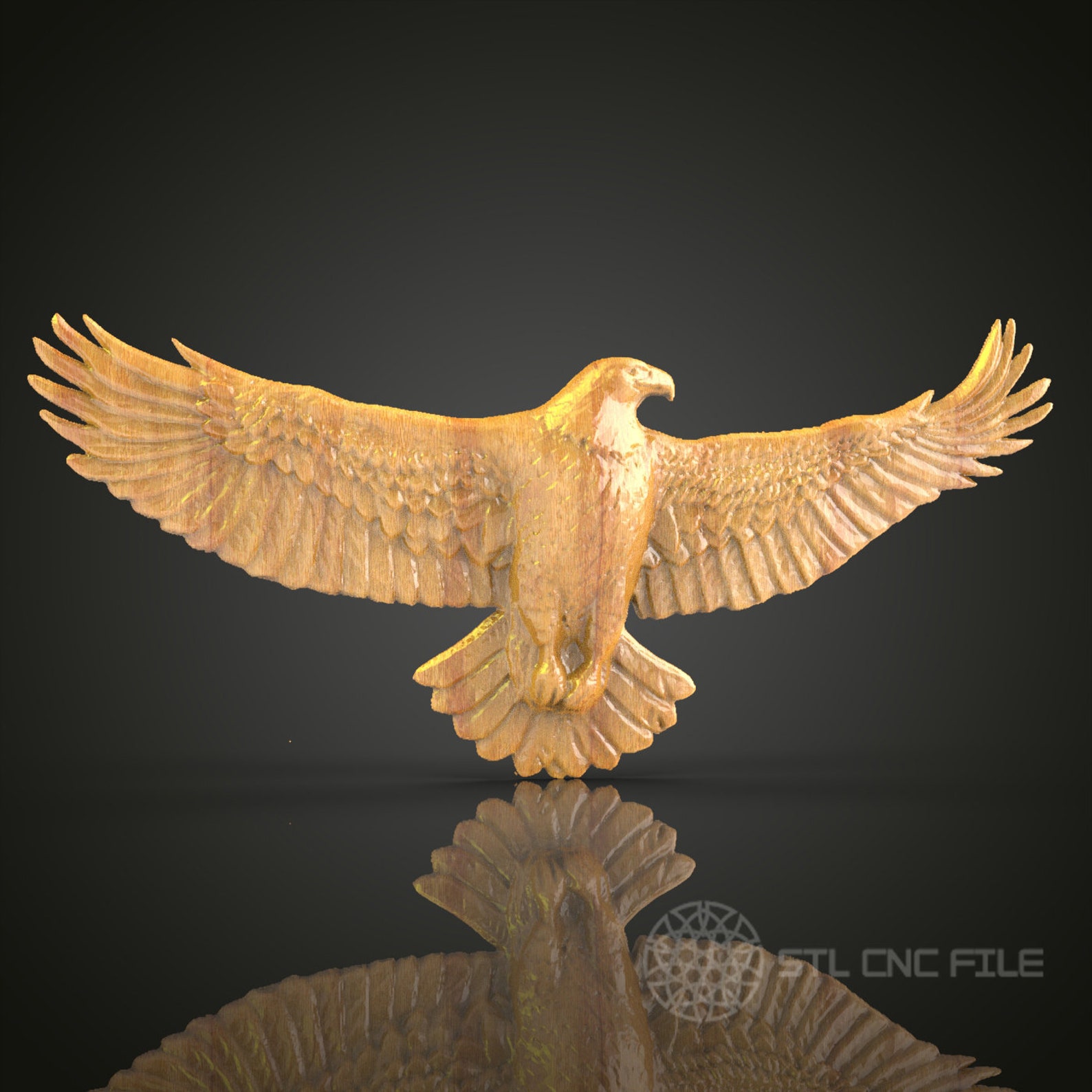 Sovereign Eagle Spread Wings STL File for CNC Engraving - Wood or Metal ...