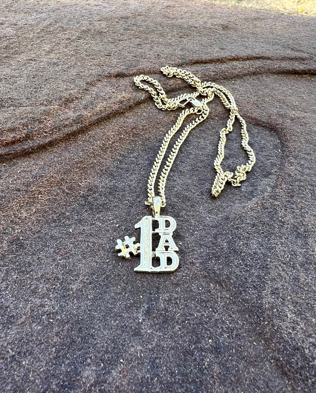 14k Gold Plated #1 Dad Pendant - Curb Link Chain - Etsy