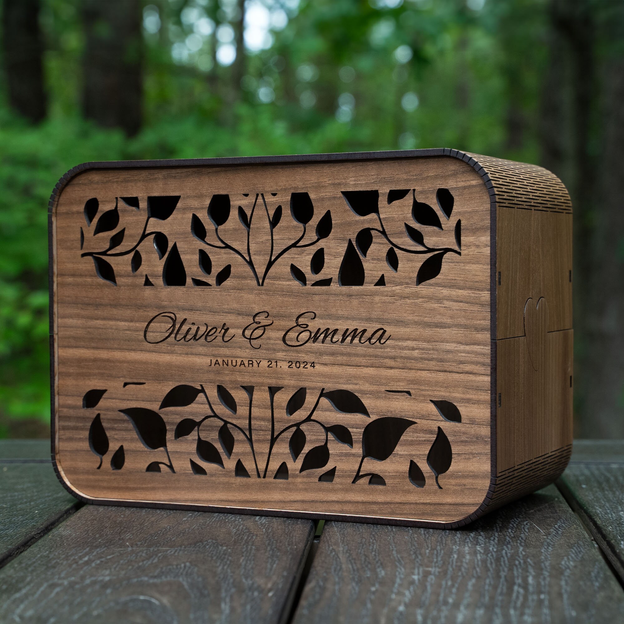 Custom Rustic Wooden Wedding Card Box, Bridal Shower Gift, Memory ...