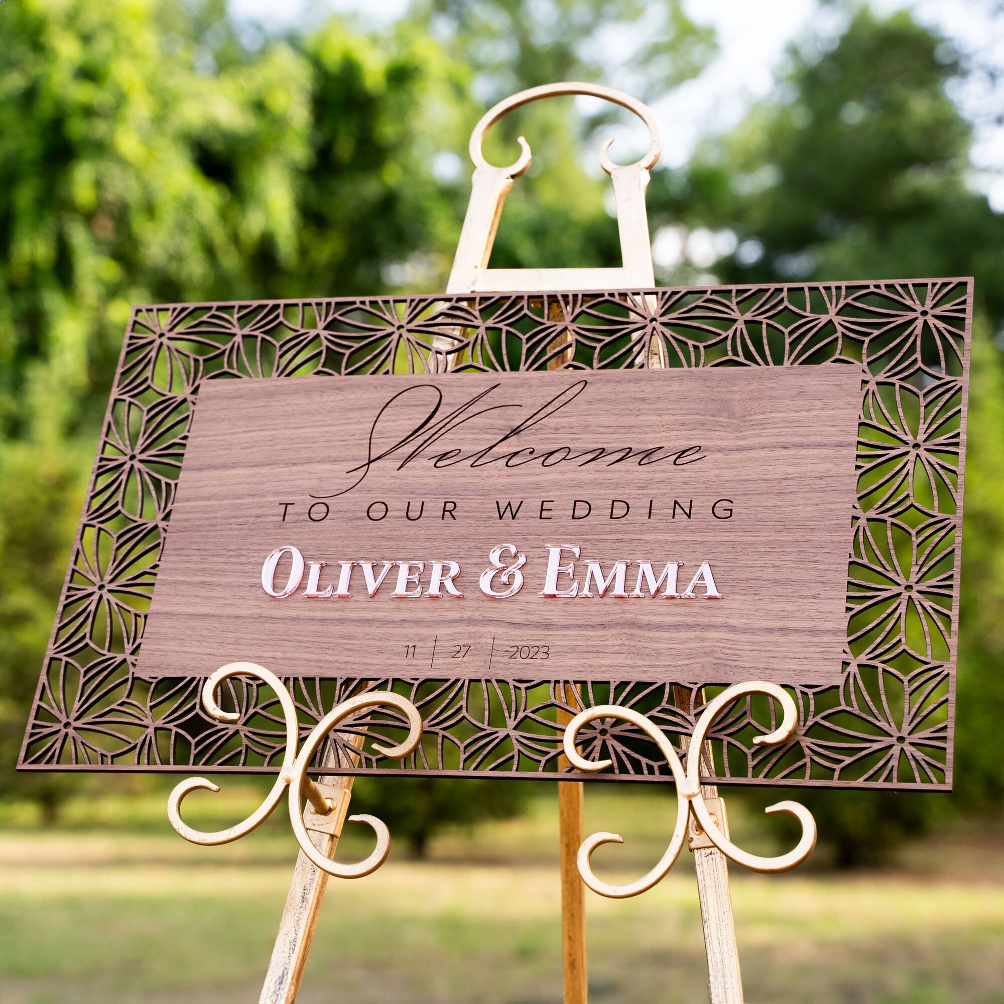 Custom Acrylic Wooden Welcome Sign for Weddings With Stand - Etsy