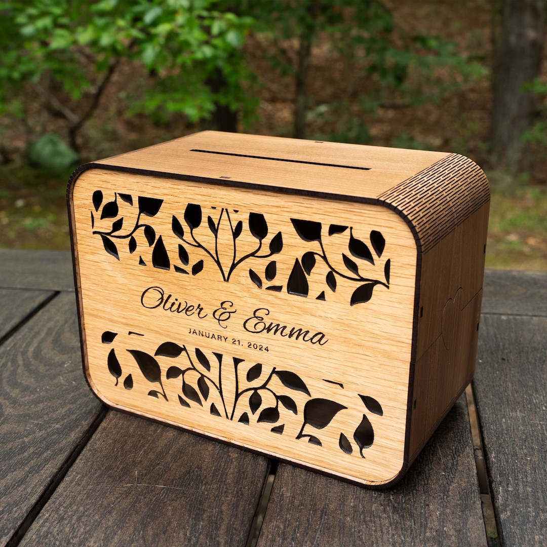 Personalized Rustic Wooden Wedding Card Box, Card Box for Weddings ...