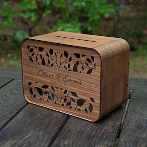 Personalized Rustic Wooden Wedding Card Box, Card Box for Weddings ...