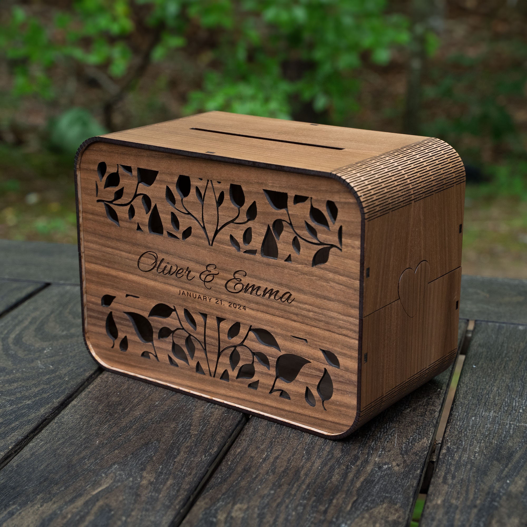 Personalized Rustic Wooden Wedding Card Box, Card Box for Weddings ...