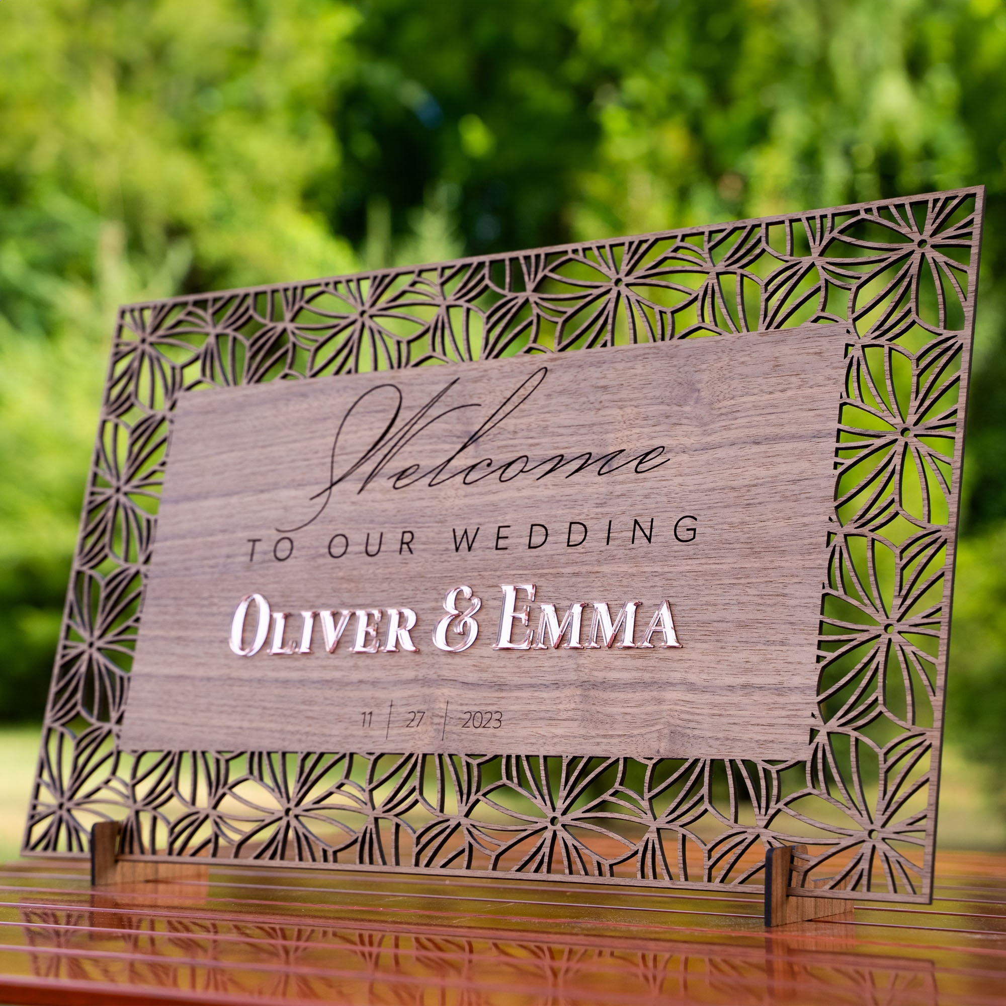 Custom Acrylic Wooden Welcome Sign for Weddings With Stand - Etsy