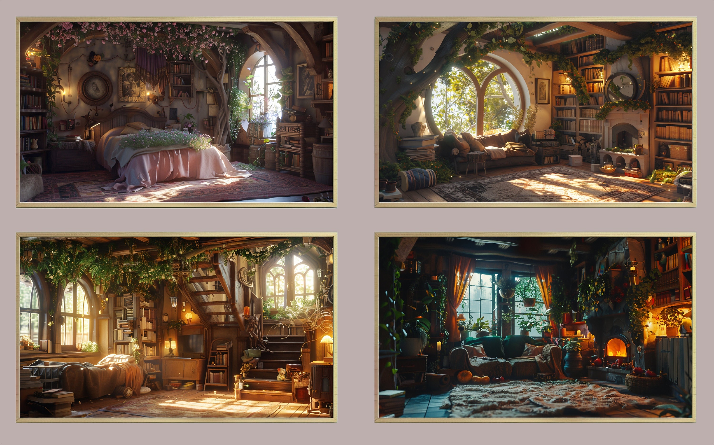 Frame TV Art Cozy Wizard Set Cottagecore TV Art Spring TV Art Fantasy ...