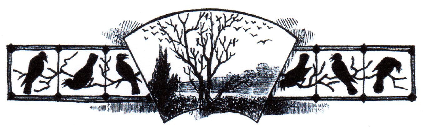 Crow Border Red Rubber Stamp-original Design 00638, Halloween Rubber ...