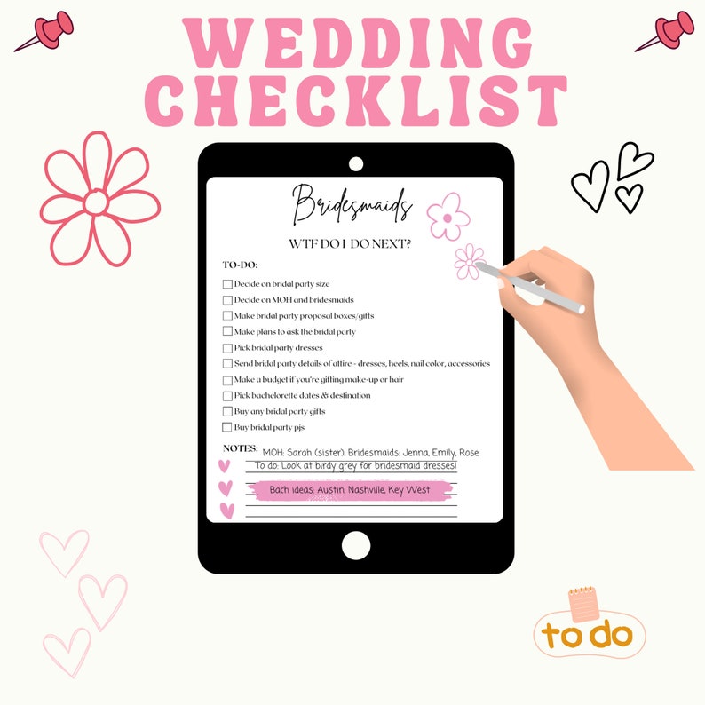Wedding Checklist Printable Wedding Planning Checklist Wedding ...