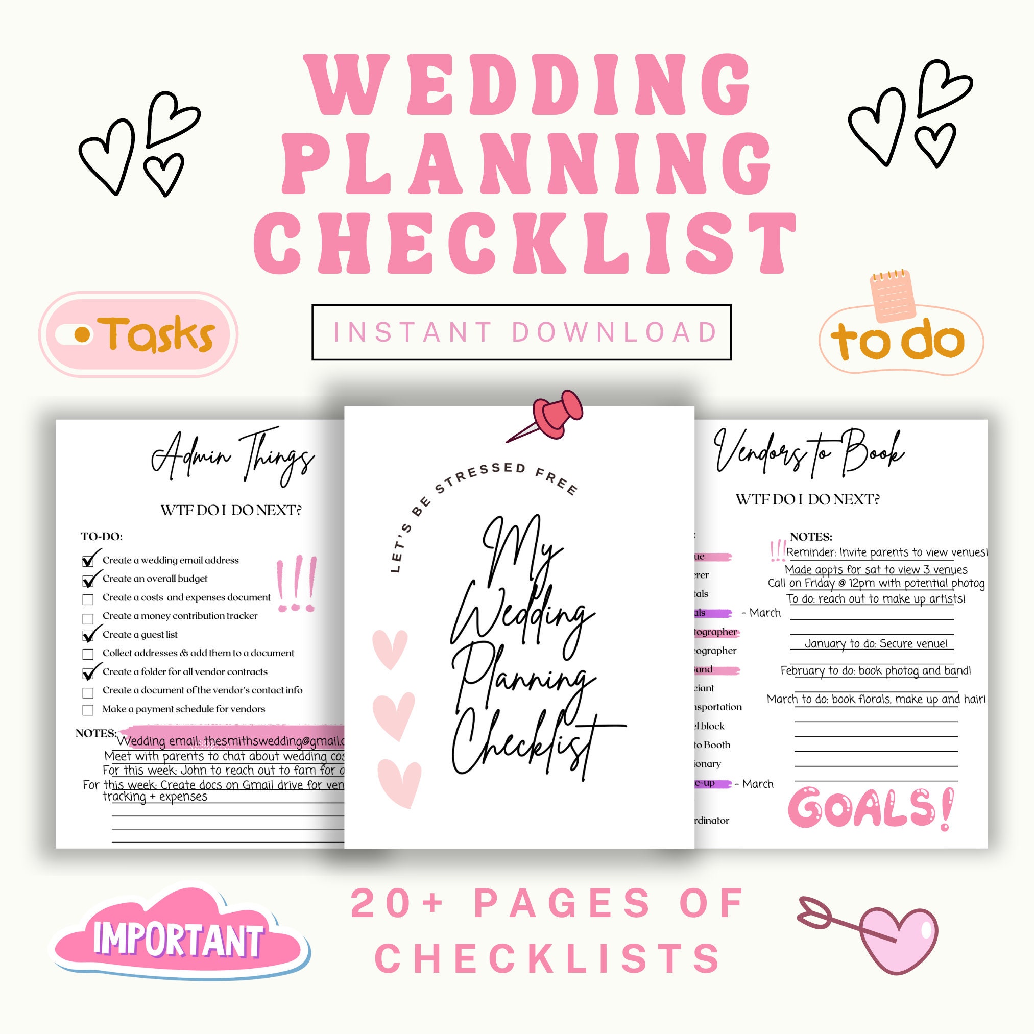 Ultimate Wedding Planning Checklist | Printable Wedding Planner PDF ...