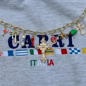 Maria Charm Necklace, Gold Charm Necklace, Multi Charm Necklace ...