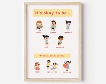 It's Okay to Not Be Okay Poster, Motivational Kids Art, Classroom ...