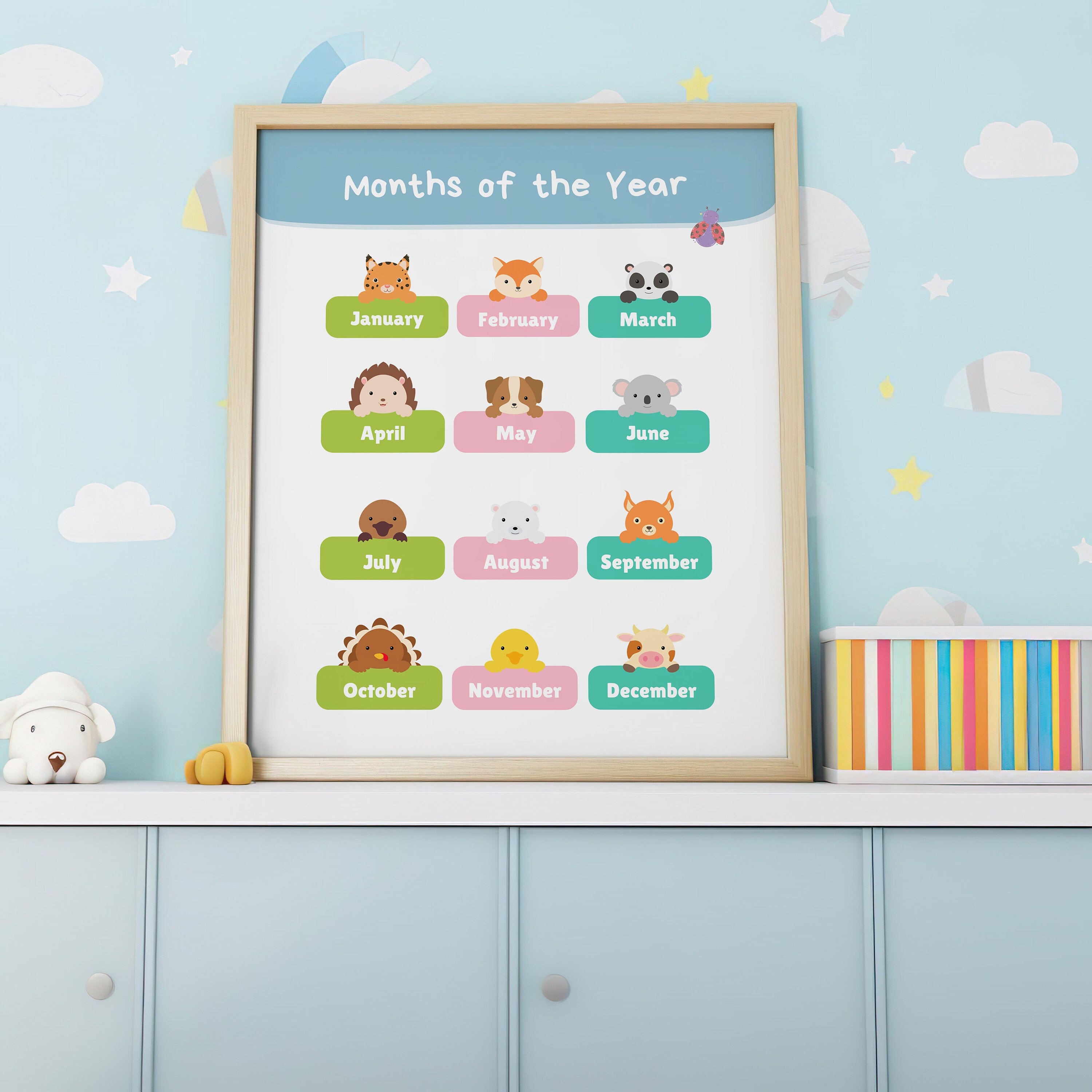 Months of the Year, Classroom Decor, Kids Art, School, Wall Art ...