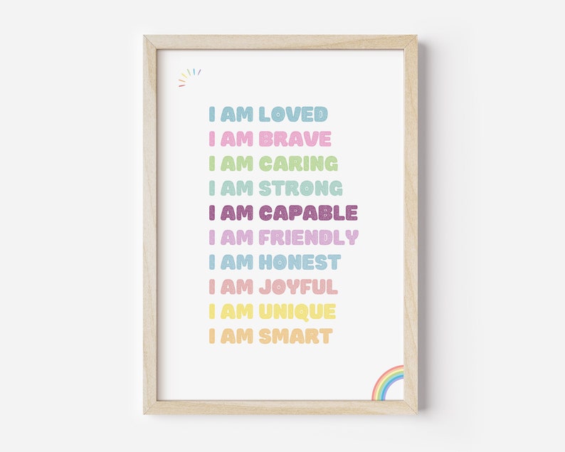 I Am Affirmations, Classroom Posters, Affirmations for Kids, Playroom ...