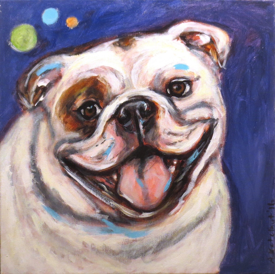 Bulldog Original Painting, Bulldog Wall Decor, English Bulldog, Hand ...